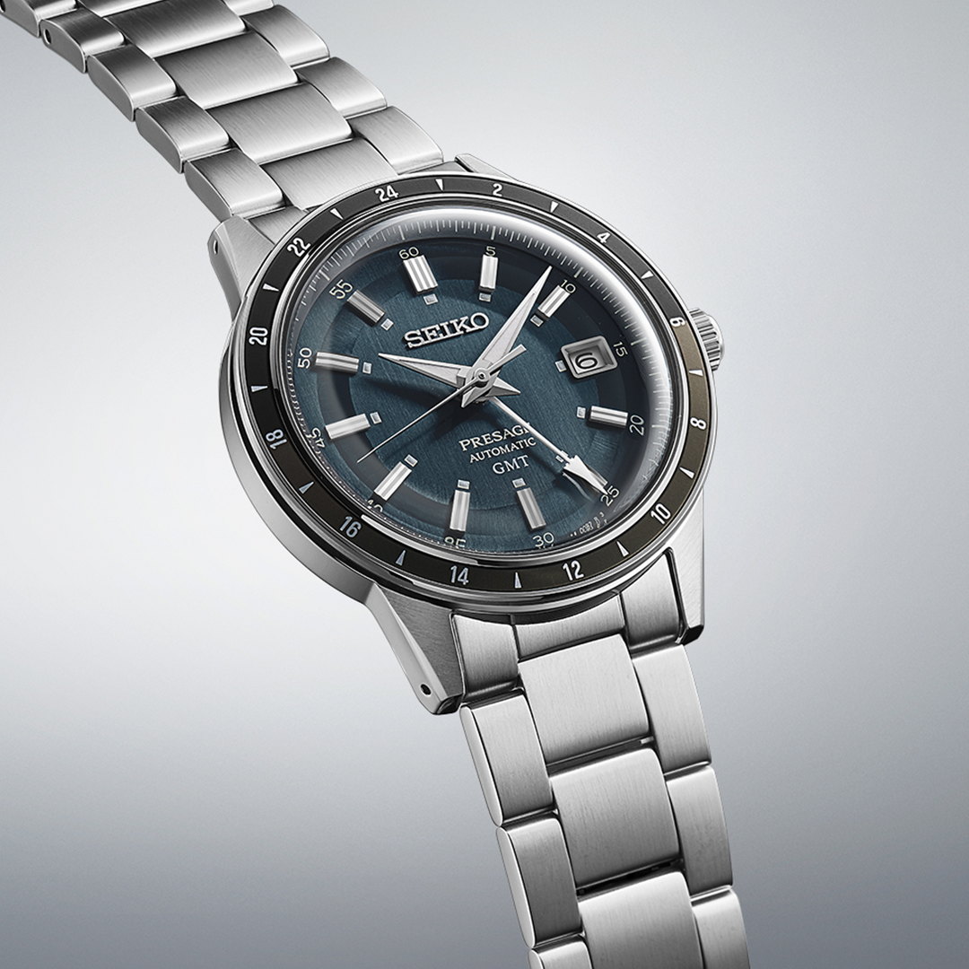 Presage 'Petrol Blue' Style 60s Road Trip GMT | Seiko Boutique | The ...