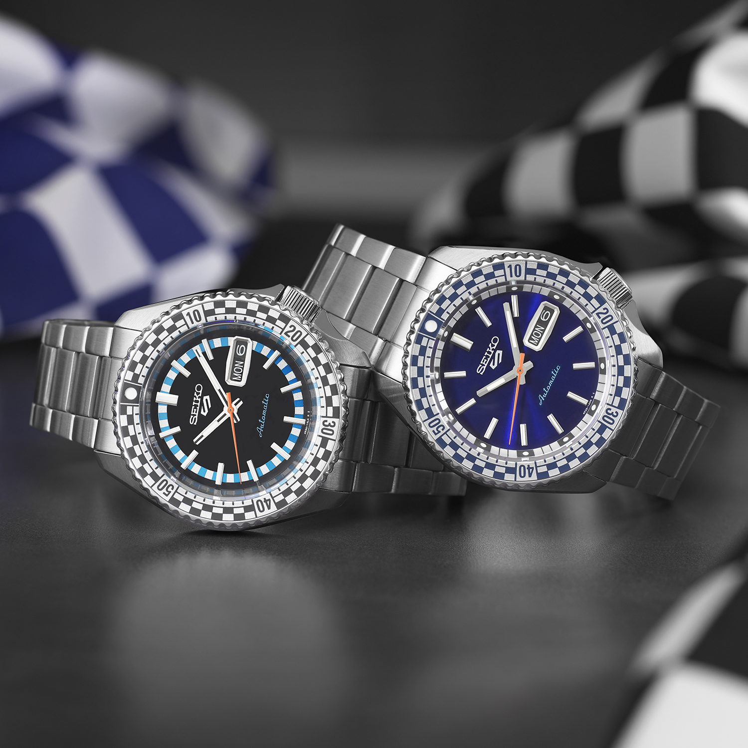 Seiko 5 Sports Petrol Blue 'Checker Flag' Special Edition | Seiko ...