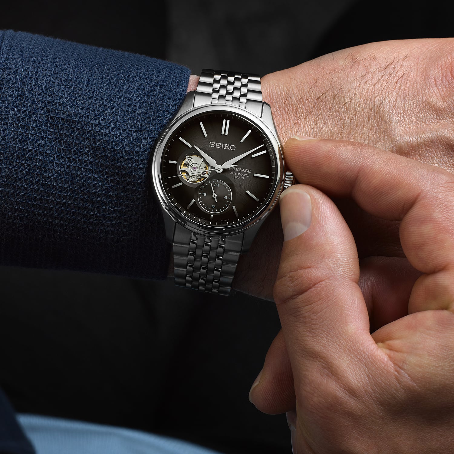 Seiko Presage Classic Series 'Sumi-iro' Open heart | Seiko Boutique ...