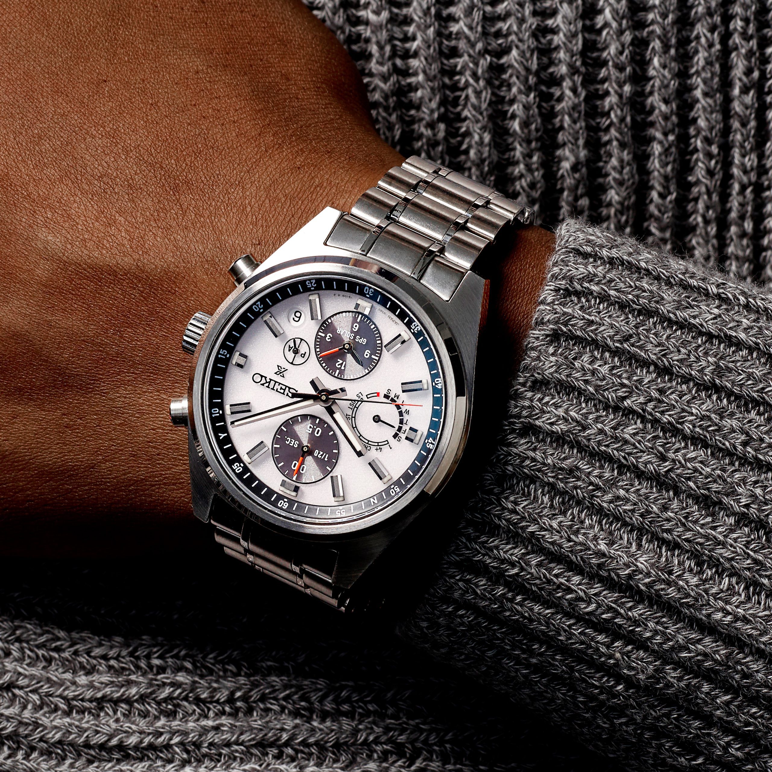 Seiko Prospex GPS Solar Chronograph Speedtimer in White Silver | Seiko ...