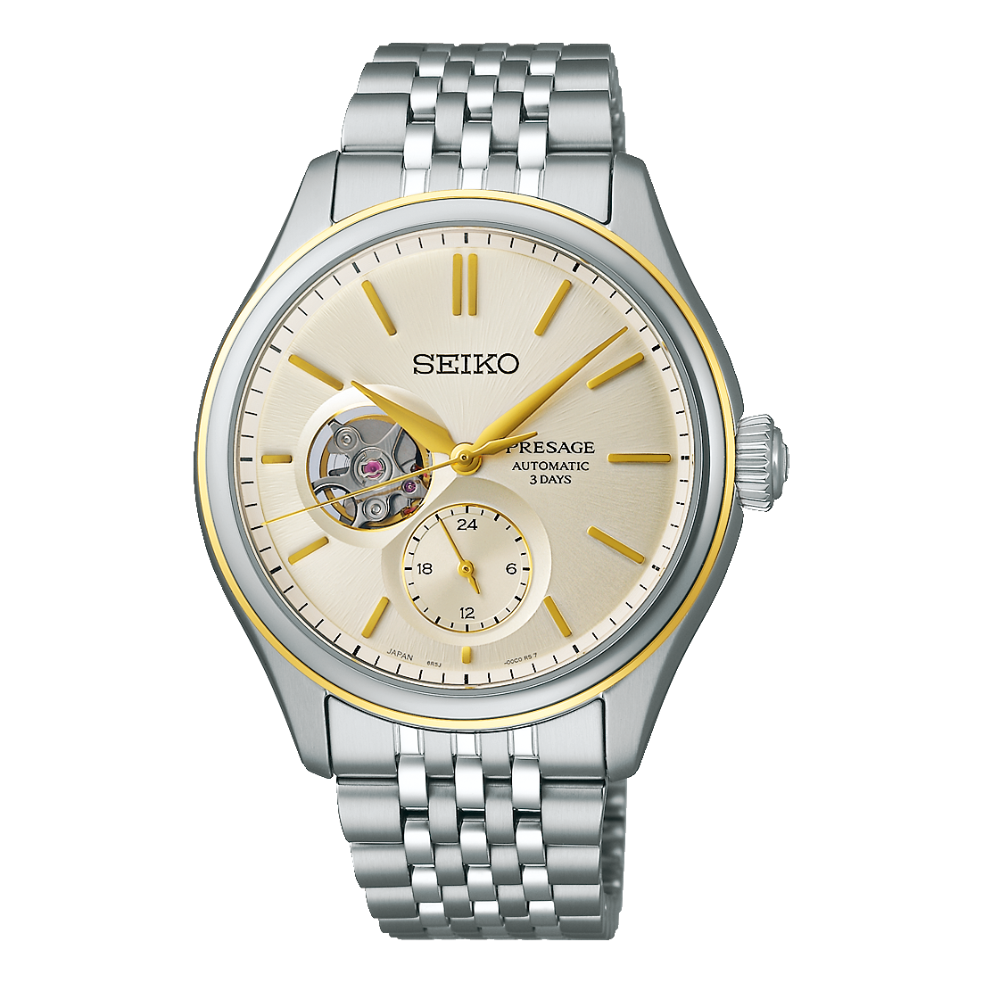 Seiko Presage Classic Series Open Heart in Delicate Cream Silk SPB480J1 ...