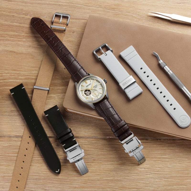 Seiko Presage Classic Series Open Heart in Delicate Cream Silk SPB480J1 ...