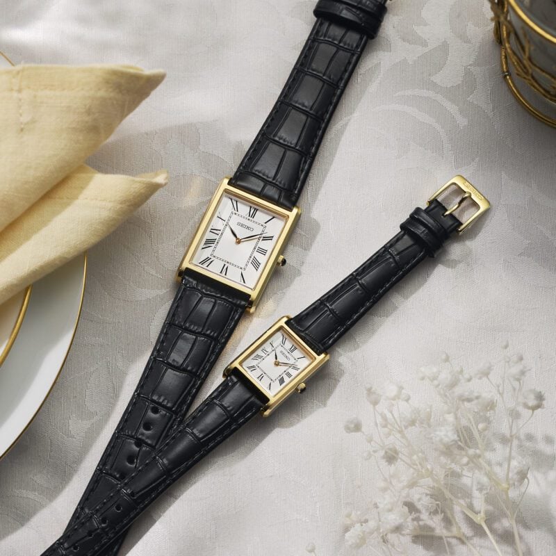 Classic Quartz Watch in Gold-Tone with Leather Strap | Seiko Boutique ...